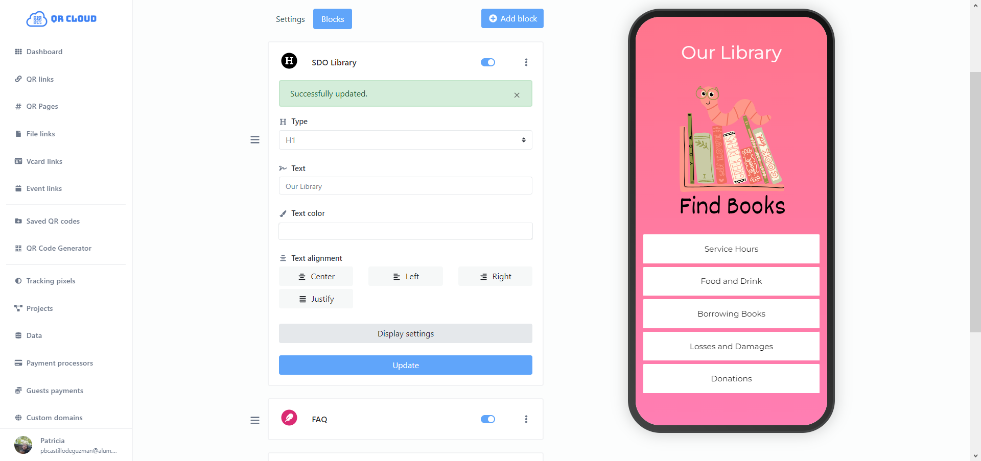 Creating a Simple QR Page for Small Libraries on QR Cloud